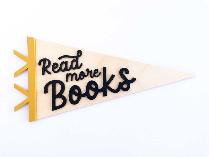 Read More Books Wood Pennant Flag Banner Nursery Decor - Etsy
