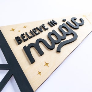 Believe in Magic Wood Pennant Flag Banner Fairytale Nursery - Etsy