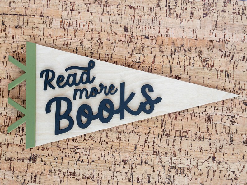 Read More Books Wood Pennant Flag Banner Nursery Decor - Etsy
