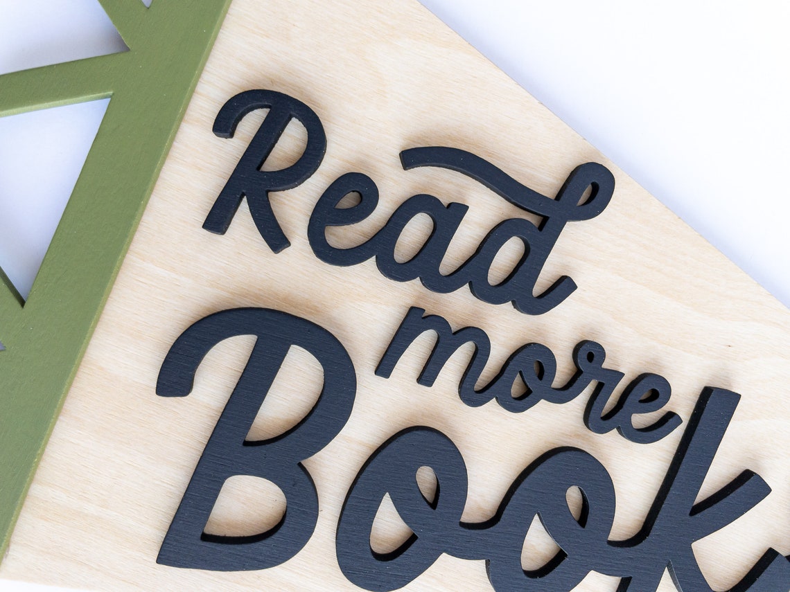 Read More Books Wood Pennant Flag Banner Nursery Decor - Etsy