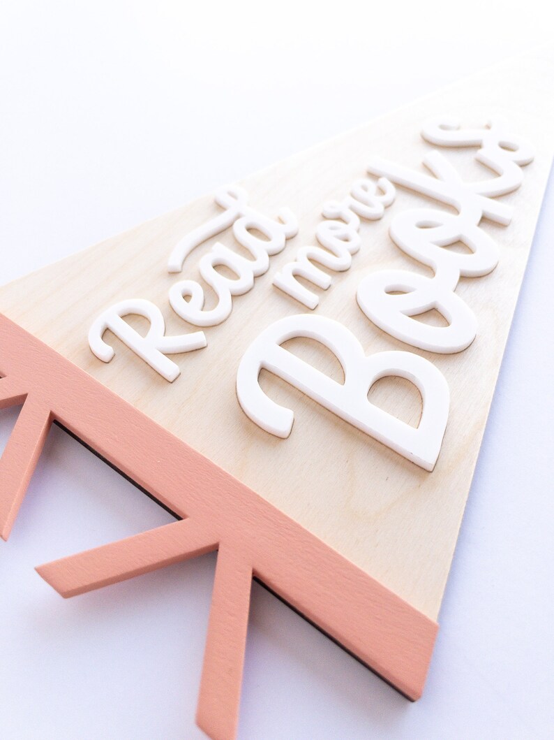 Read More Books Wood Pennant Flag Banner Nursery Decor - Etsy