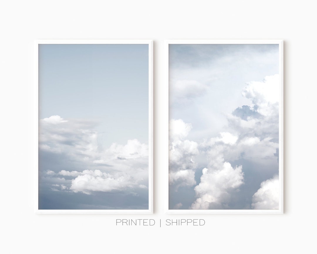 Cloud Art Set of 2 Prints Light Blue Sky Poster Set Mailed - Etsy