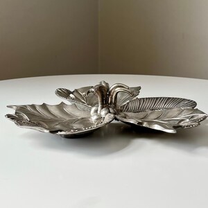 Vintage 1940s Silver Plate Leaf Shaped Serving Platter by International ...