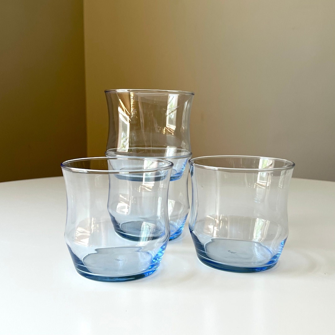 Misty Light Blue Glass Whiskey Glasses With a Sleek Flared Design - Etsy