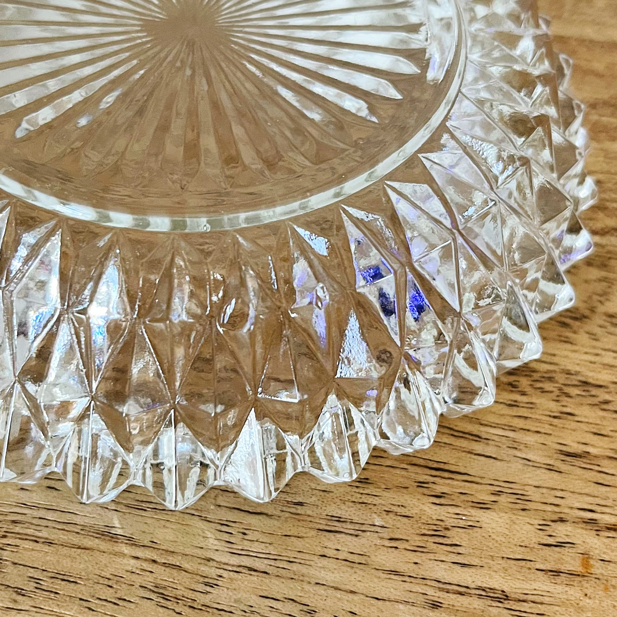 Vintage Anchor Hocking Diamond Pattern Pressed Glass Ashtray Jewelry ...