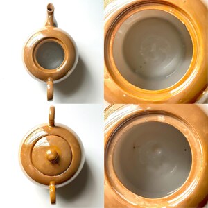 Vintage Orange Color Indecent Lusterware Porcelain Teapot and Sugar ...