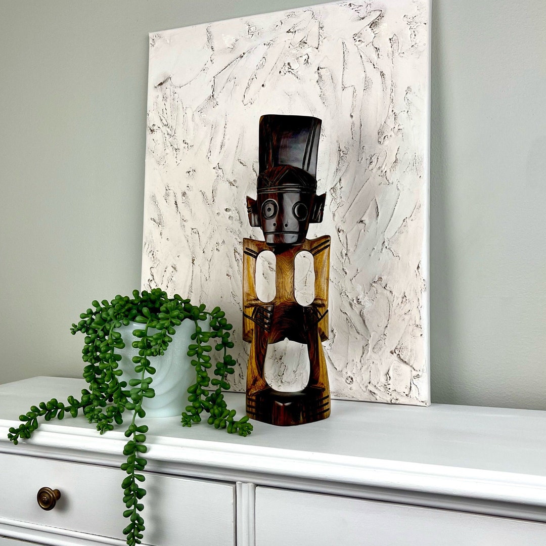 Hand Carved Wood Totem Sculpture - Etsy