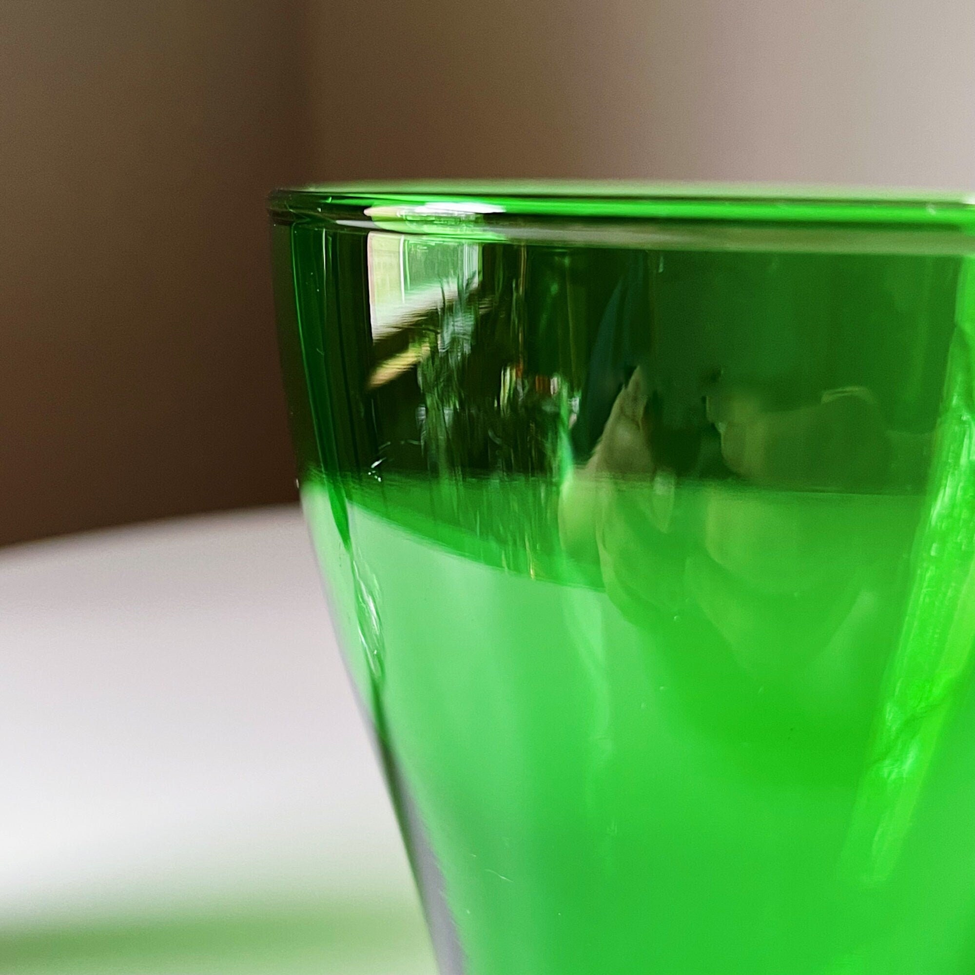 Forest Green Goblets With Clear Pedestal Base - Etsy