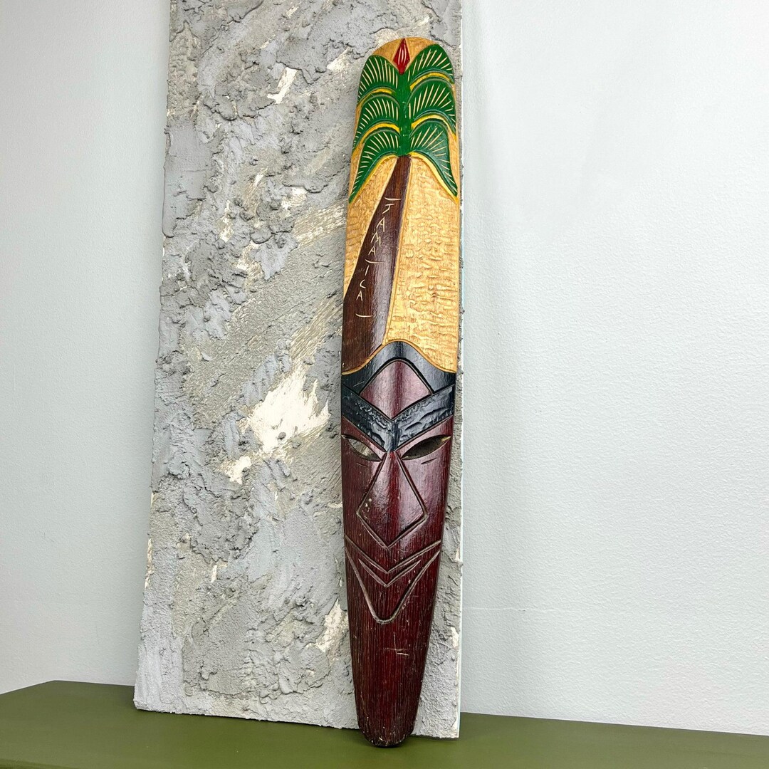 Hand Carved Large Wall Mask, Tribal Wall Accents, Wall Hanging ...