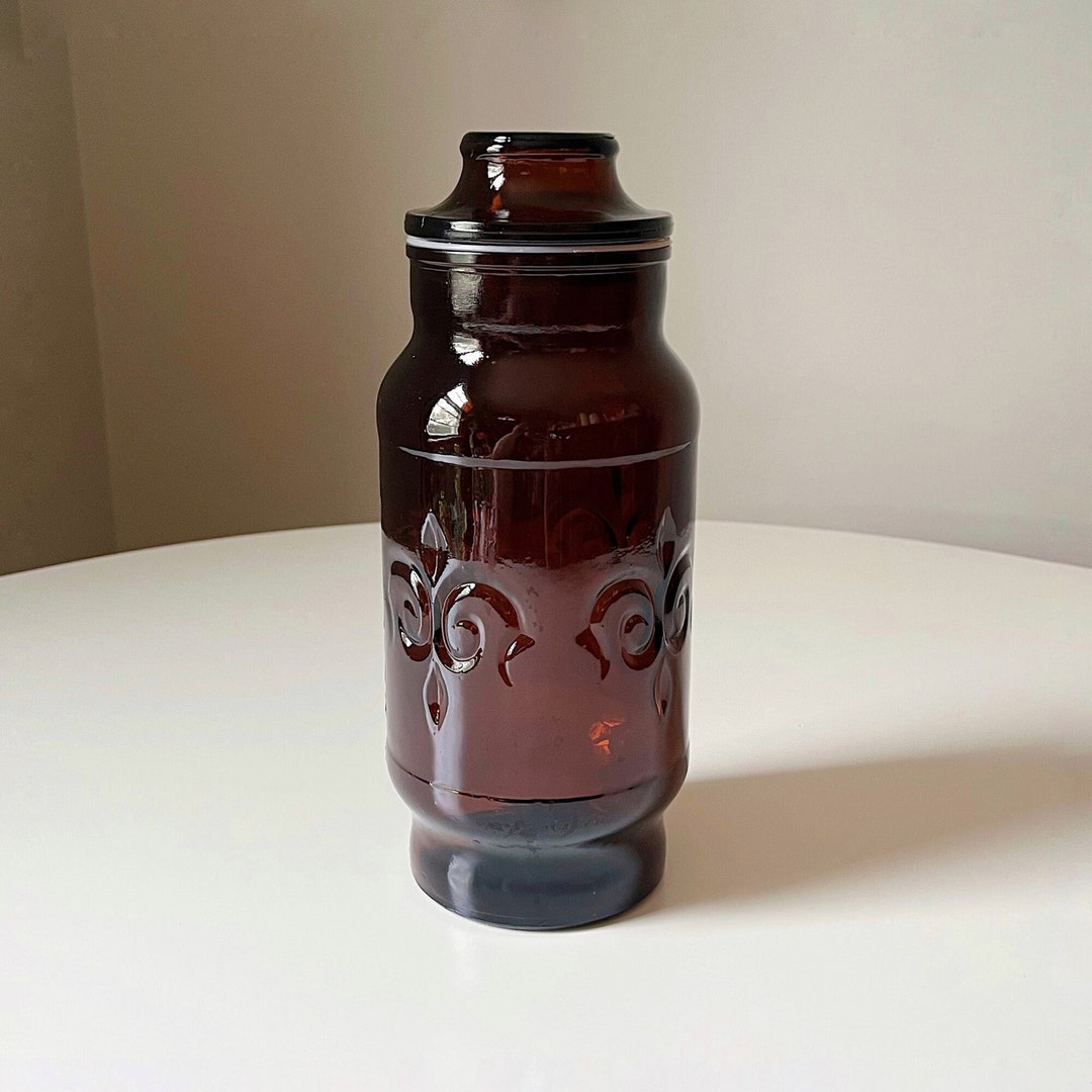 Vintage Medium Borden Cremora Amber Glass Apothecary Jar With - Etsy