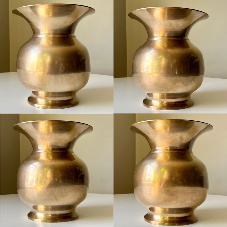 Vintage Solid Brass Vase With a Uniquely Flared Rim made in India - Etsy