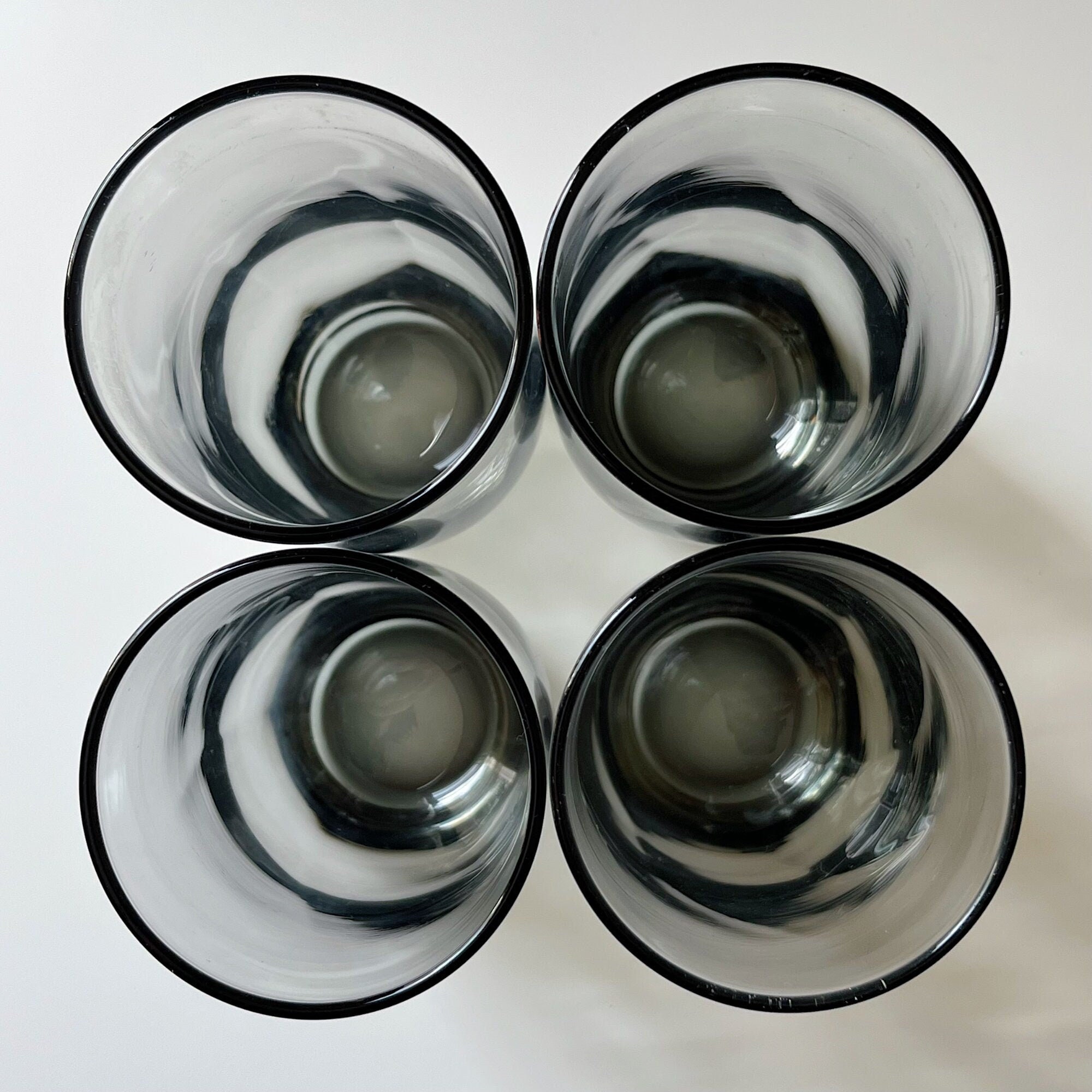 Smokey Gray Glass Highball Tumblers - Etsy