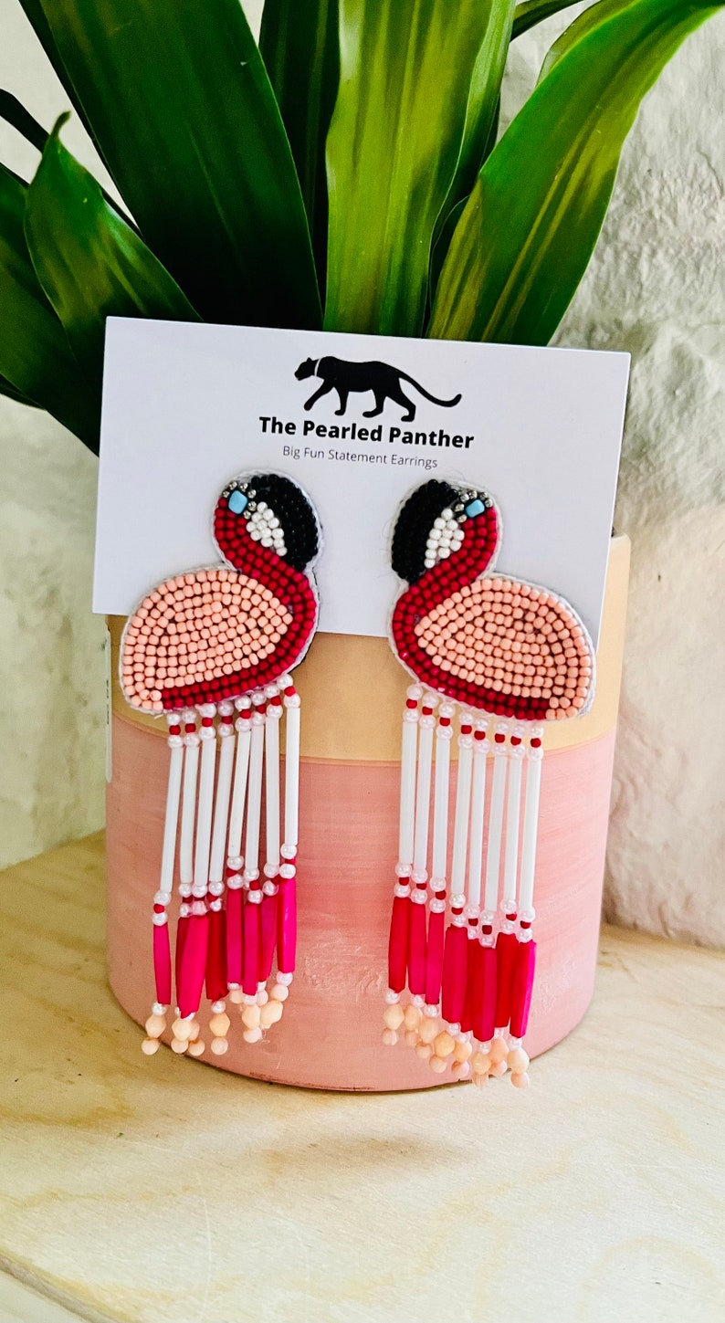 Pink Flamingo Beaded Statement With Legs - Etsy