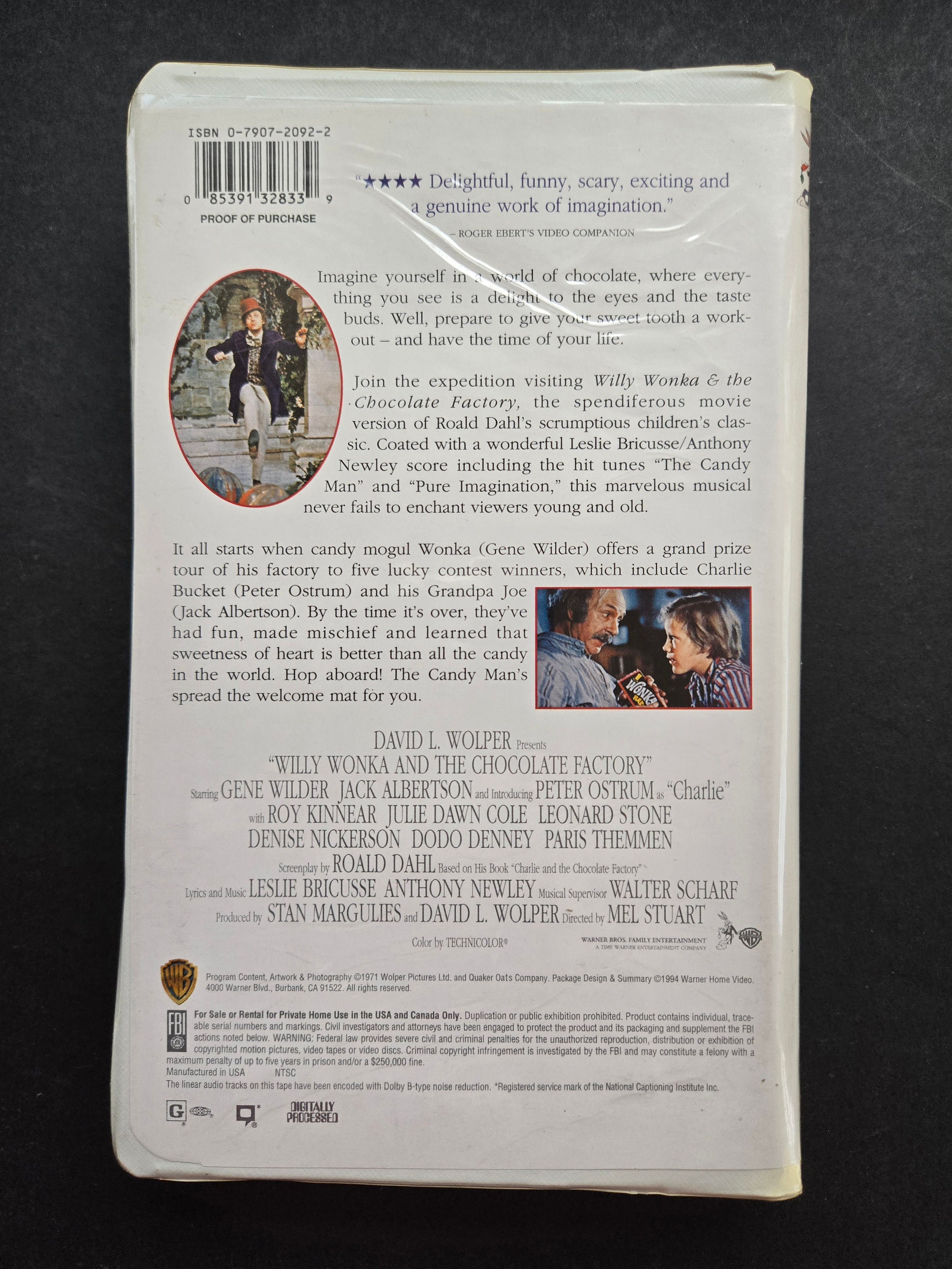 Willy Wonka and the Chocolate Factory 1994 VHS Tape - Etsy