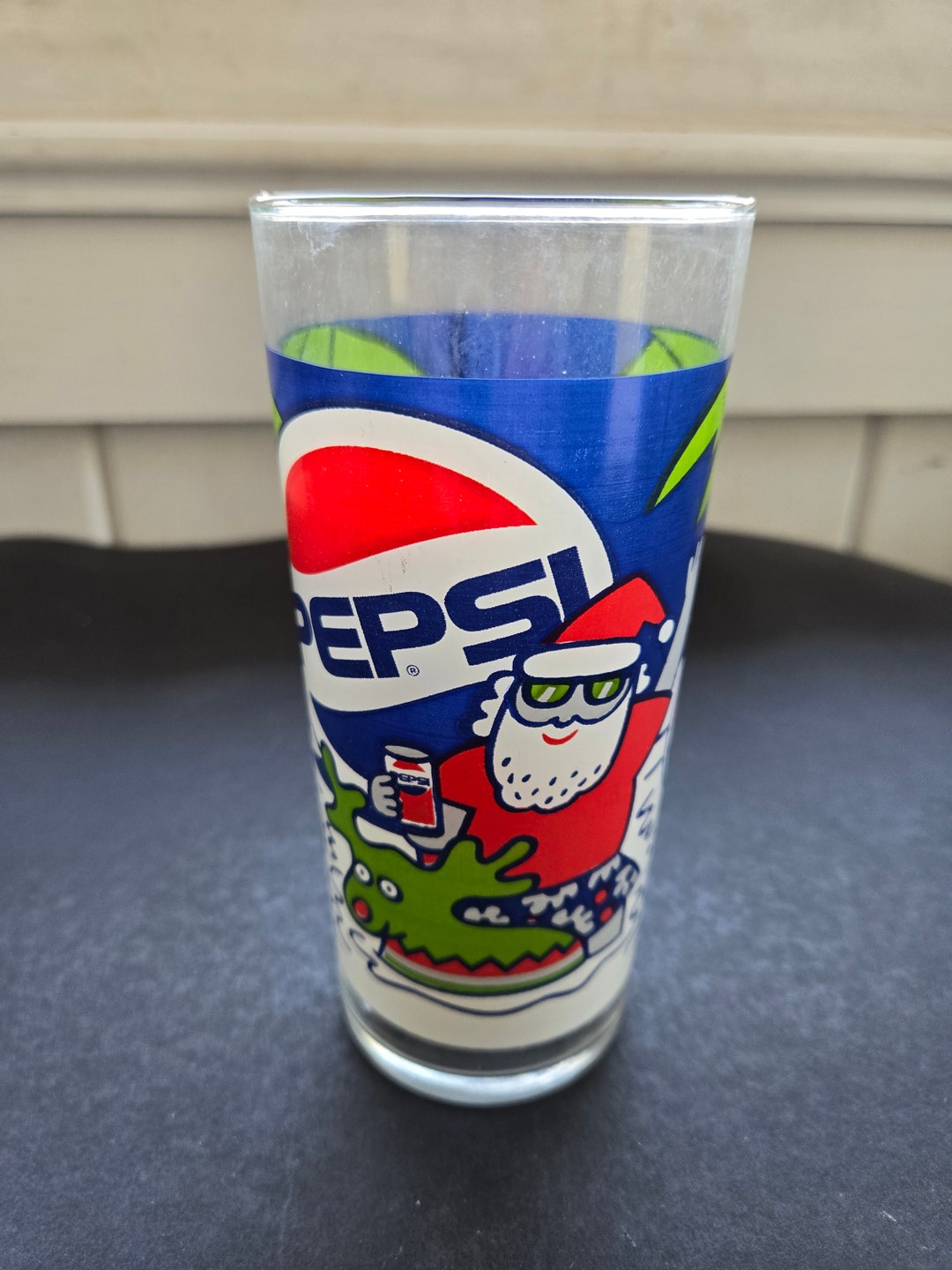 Vintage Pepsi Santa Glass - Etsy