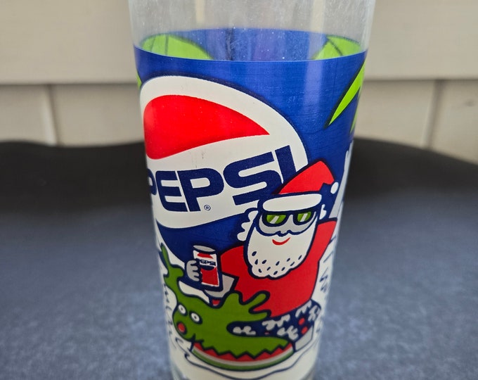 Vintage Pepsi Santa Glass - Etsy