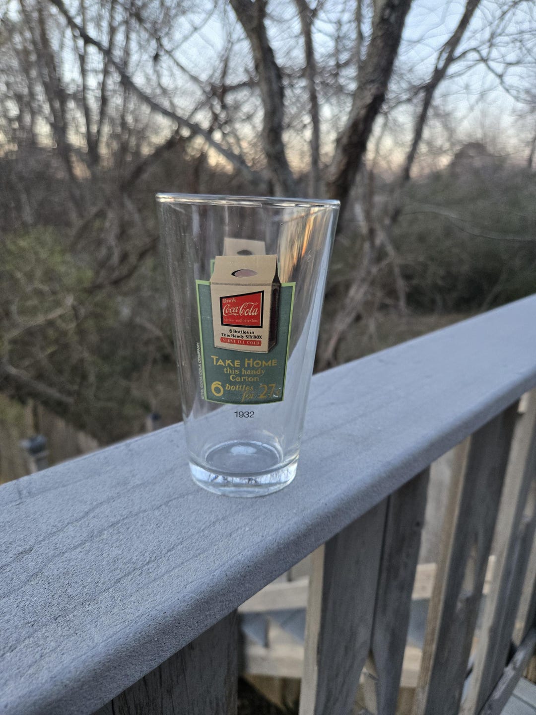 Vintage Coca-cola Pint Glass With Retro 1932 Carton Image - Etsy