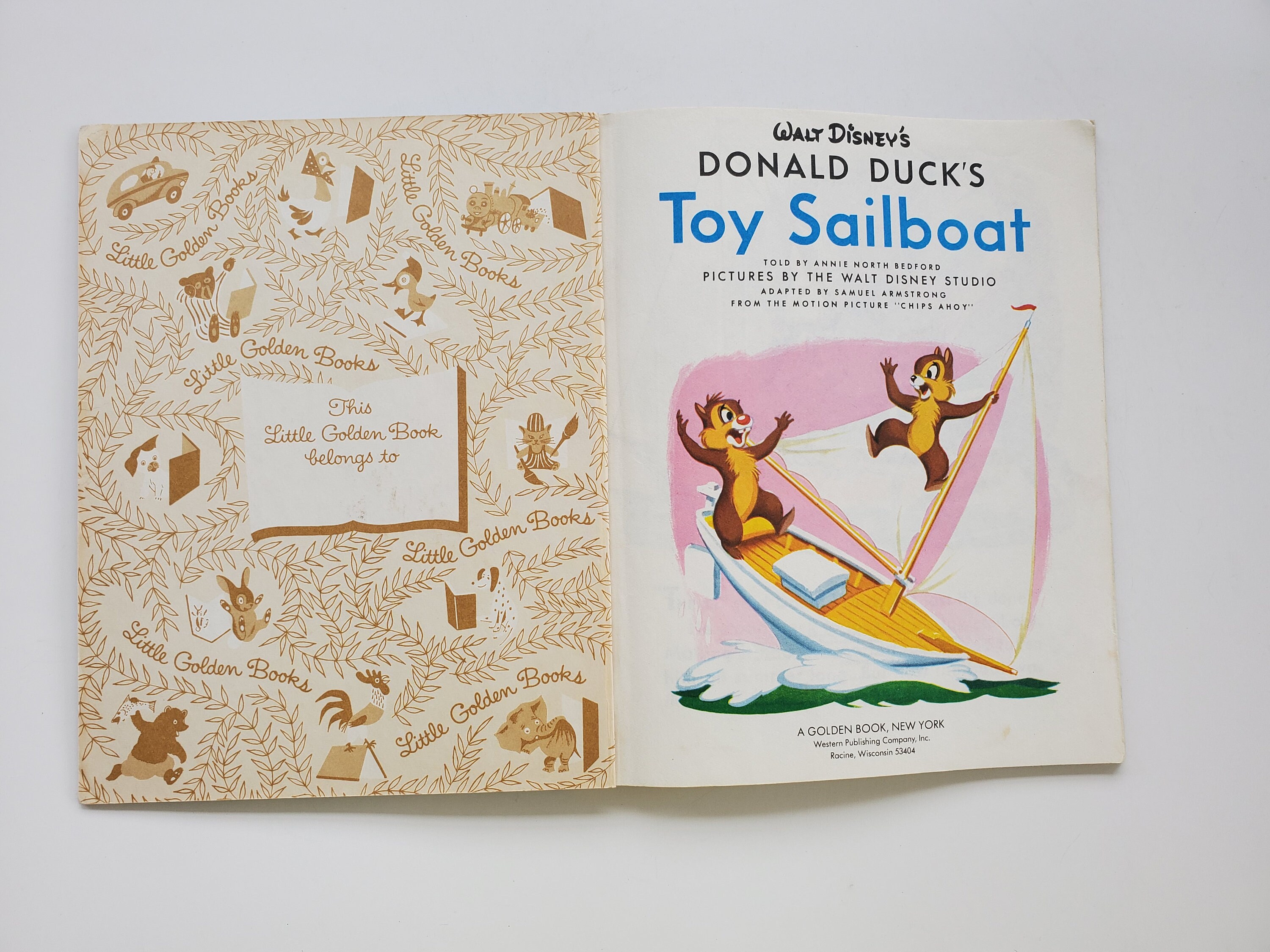 Little Golden Book Walt Disney's Donald Duck's Toy Sailboat 1954 1st ...