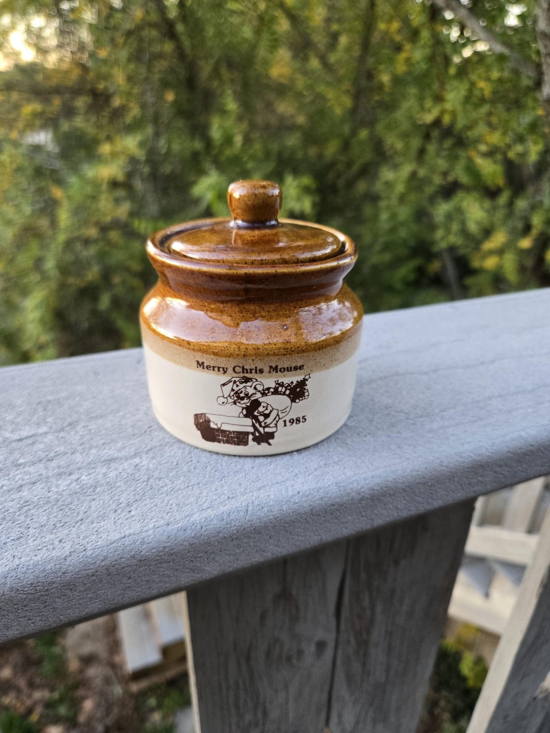 1985 Merry Chris Mouse Stoneware Jar With Lid - Etsy