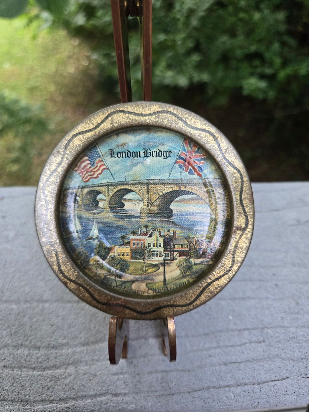 Vintage London Bridge Small Metal Trinket Tray - Etsy