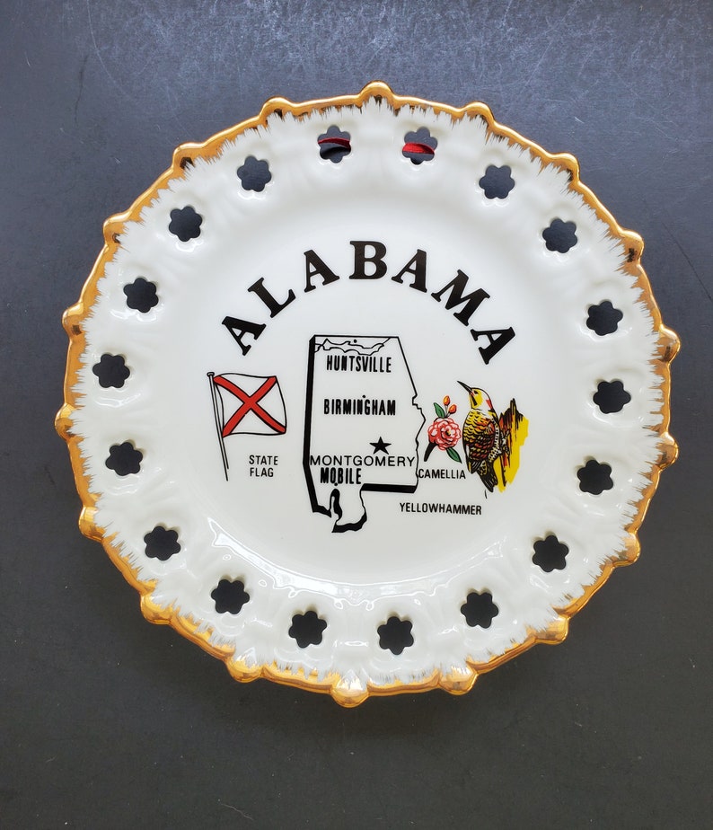 Vintage Collectible Souvenir Plate Alabama - Etsy