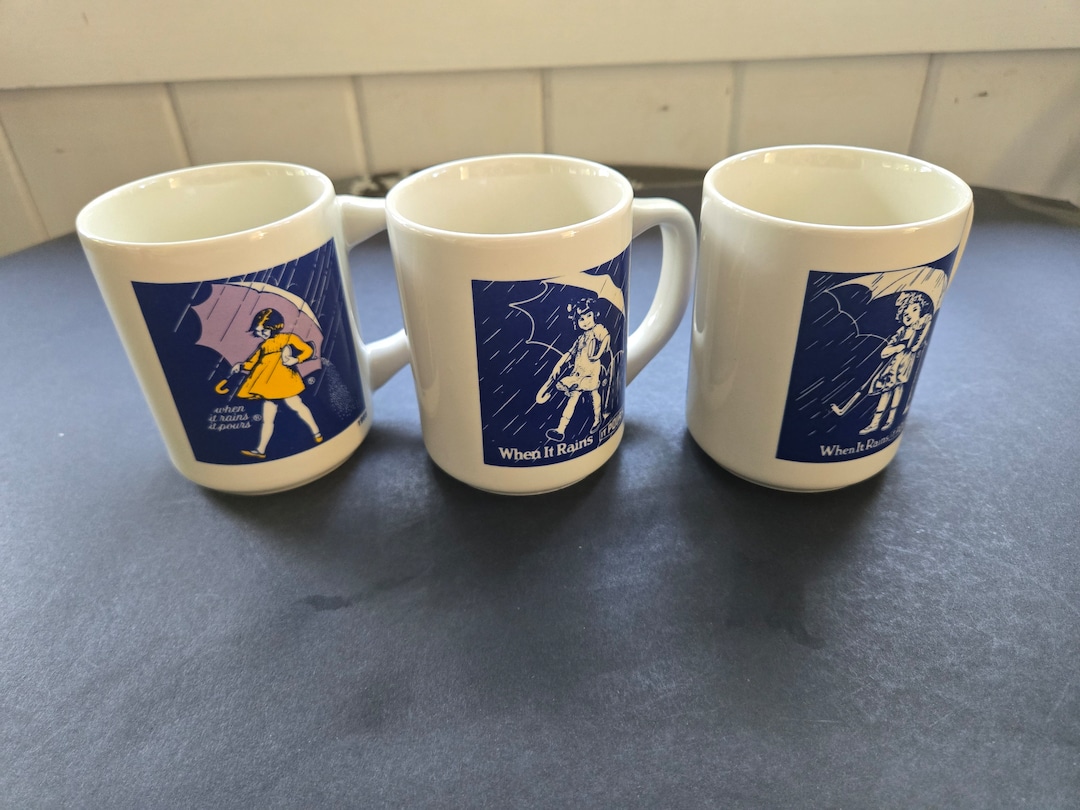 Set of 3 Vintage Morton Salt Mugs - Etsy