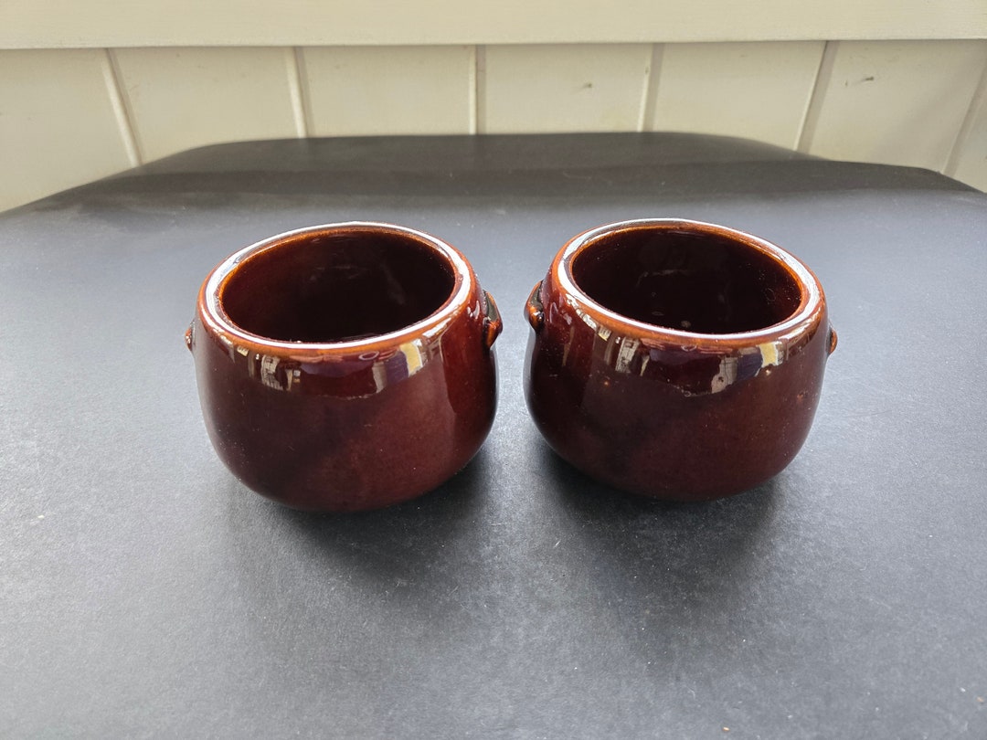 Vintage West Bend Brown Stoneware Individual-sized Crocks - Etsy