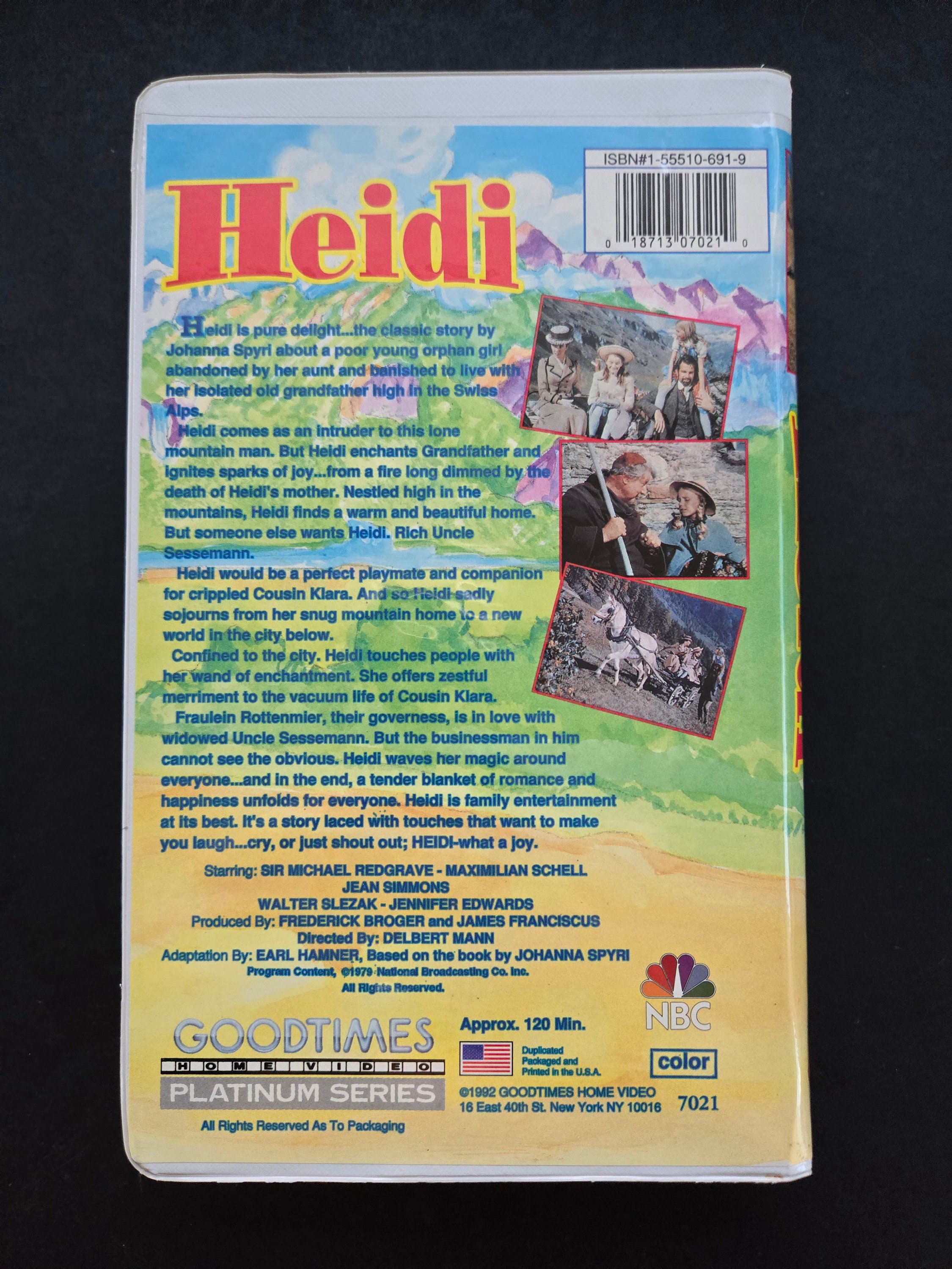 Heidi, the NBC Classic 1992 VHS Tape Goodtimes Home Video Platinum ...