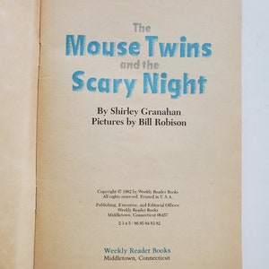 The Mouse Twins and the Scary Night by Shirley Granahan - 1982 ...