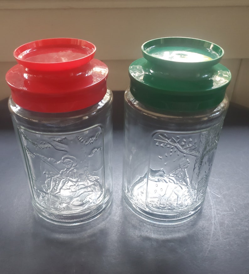 Vintage Anchor Hocking Glass Tang Powder Drink Mix Canister With Lid ...