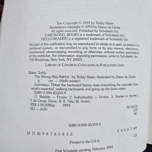 The Wrong-way Rabbit by Teddy Slater - 1993 Softcover Kindergarten ...