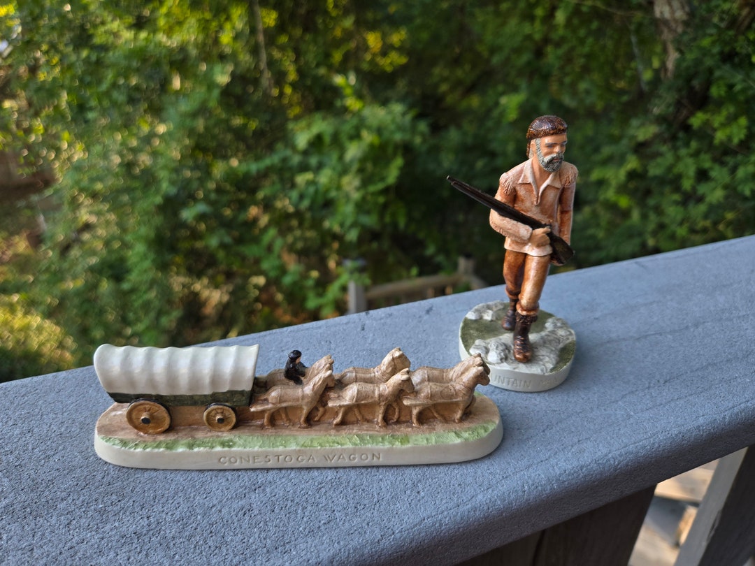 Vintage Sebastian Miniatures - Wagon Train and Mountain Man - Etsy
