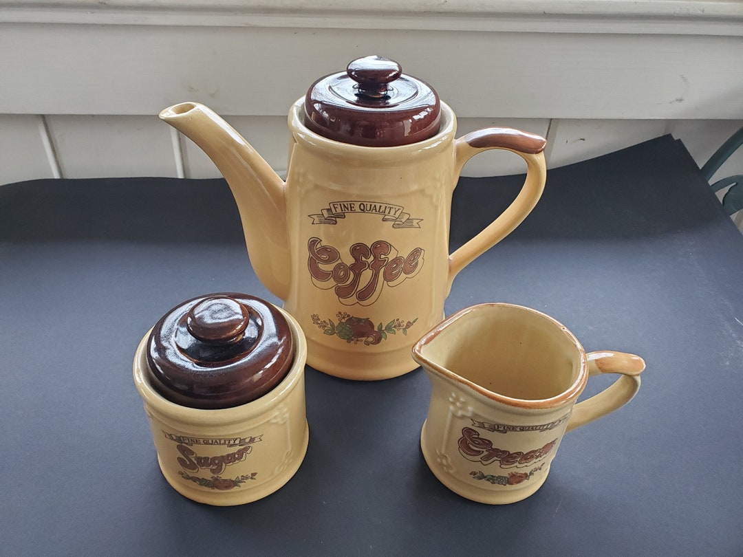 Vintage 1970s Retro Coffee Set With Coffee Pot, Sugar Bowl and Creamer ...