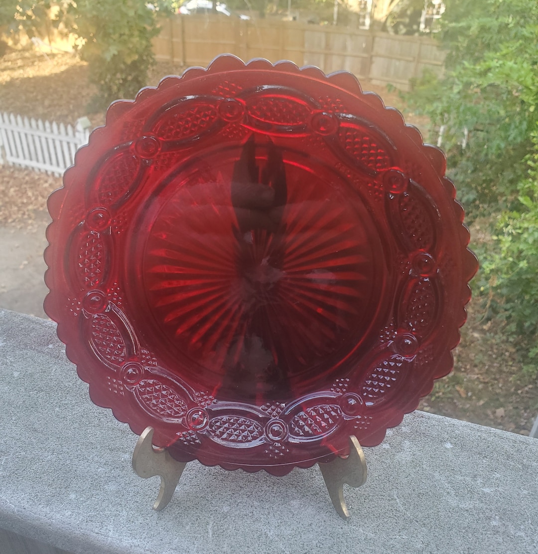 Avon Ruby Red Cape Cod 1876 Collection Plate - 1970s - Etsy