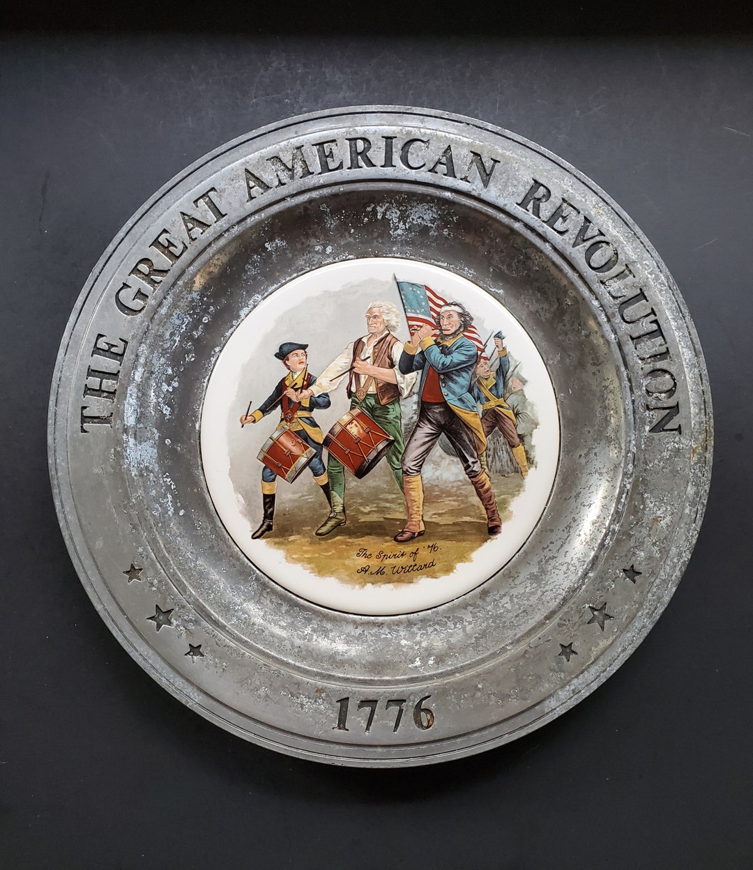 Vintage 1976 Collectible Bicentennial Pewter Plate - the Great American ...