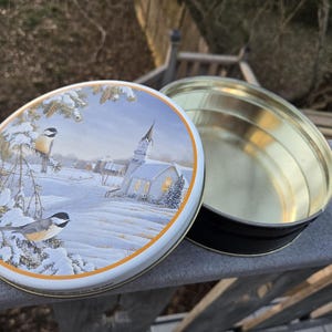 1987 Sam Timm Tin With Winter Scene - Etsy