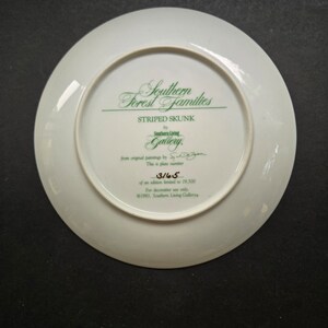 Vintage Striped Skunk Collectible Plate From Southern Living Gallery ...
