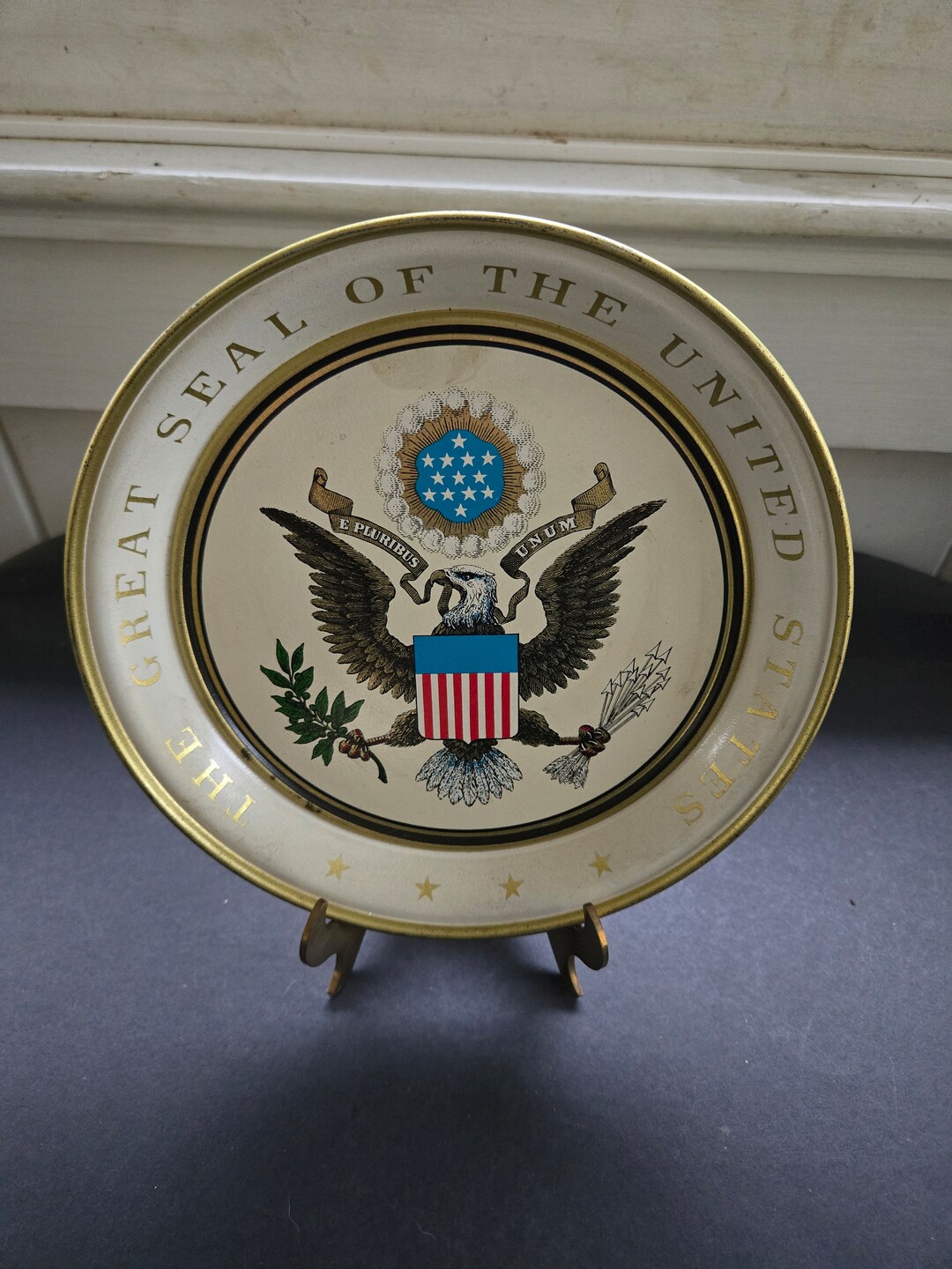 Vintage Tin Dish - the Great Seal of the United States - Etsy