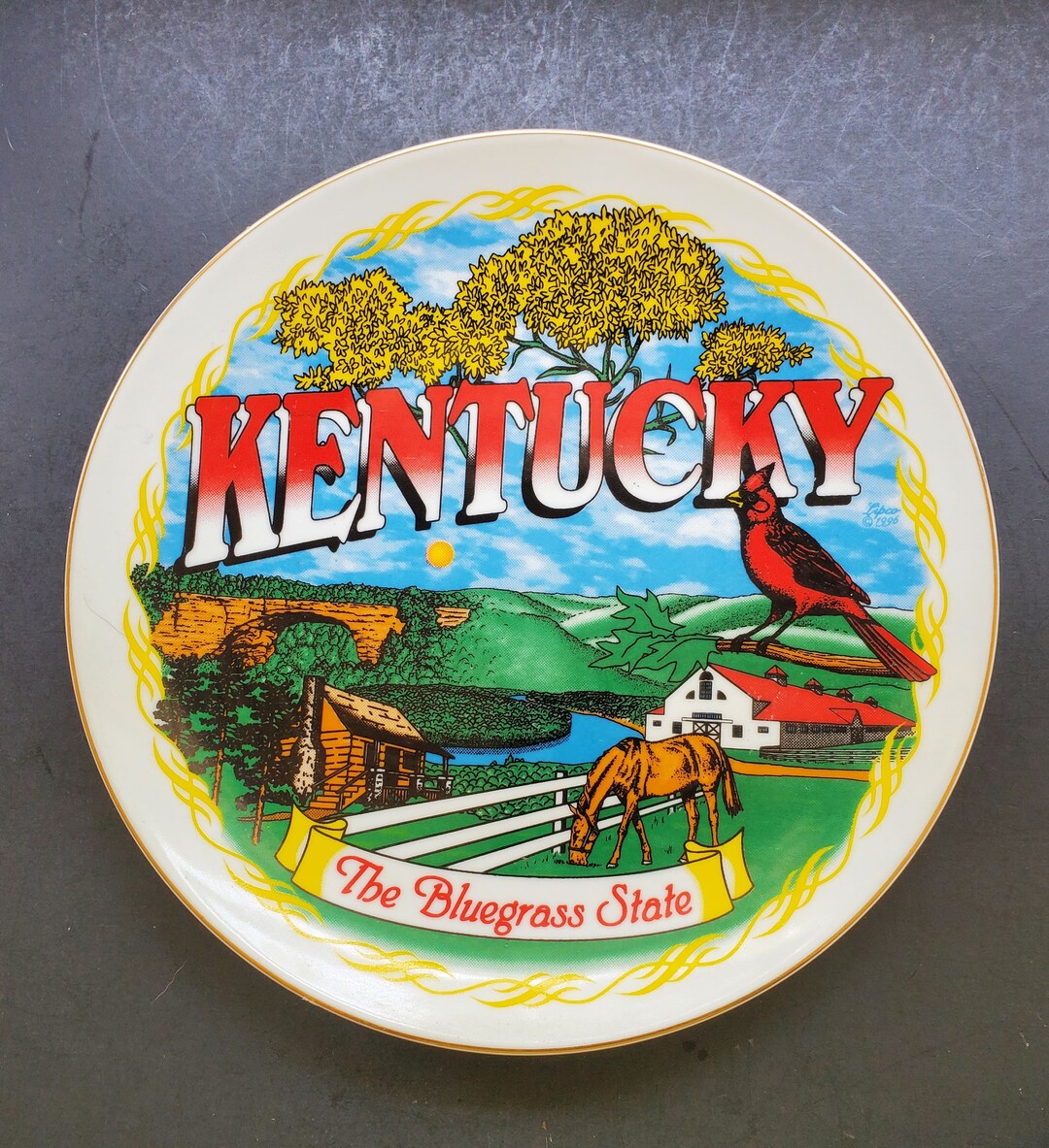 Vintage Collectible Souvenir Plate - Kentucky: the Bluegrass State - Etsy