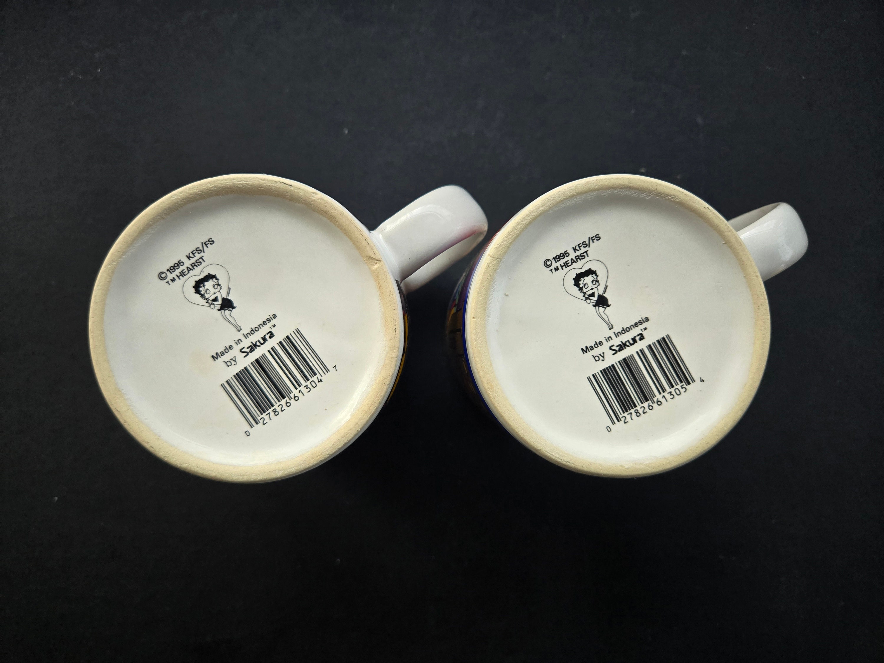 Betty Boop Coffee Mugs by Sakura - 1995 - Etsy