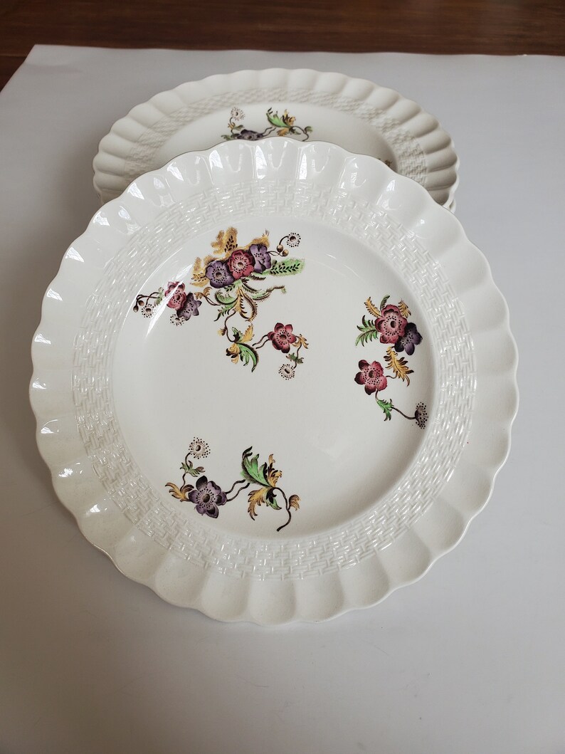 Copeland Spode England Wicker Lane Salad Plates Circa - Etsy