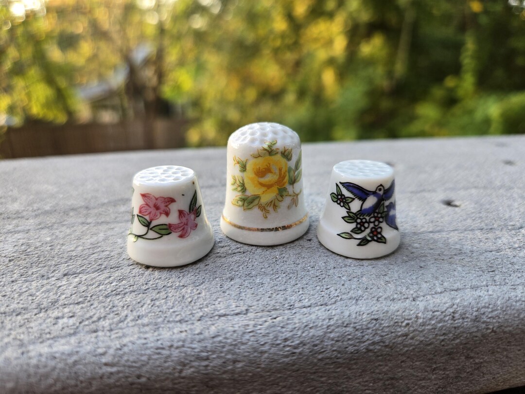Vintage Porcelain Collectible Thimbles - Etsy
