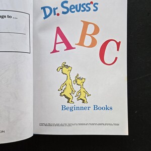 Dr. Seuss's ABC - 1963 Grolier Book Club Hardback Edition - Etsy