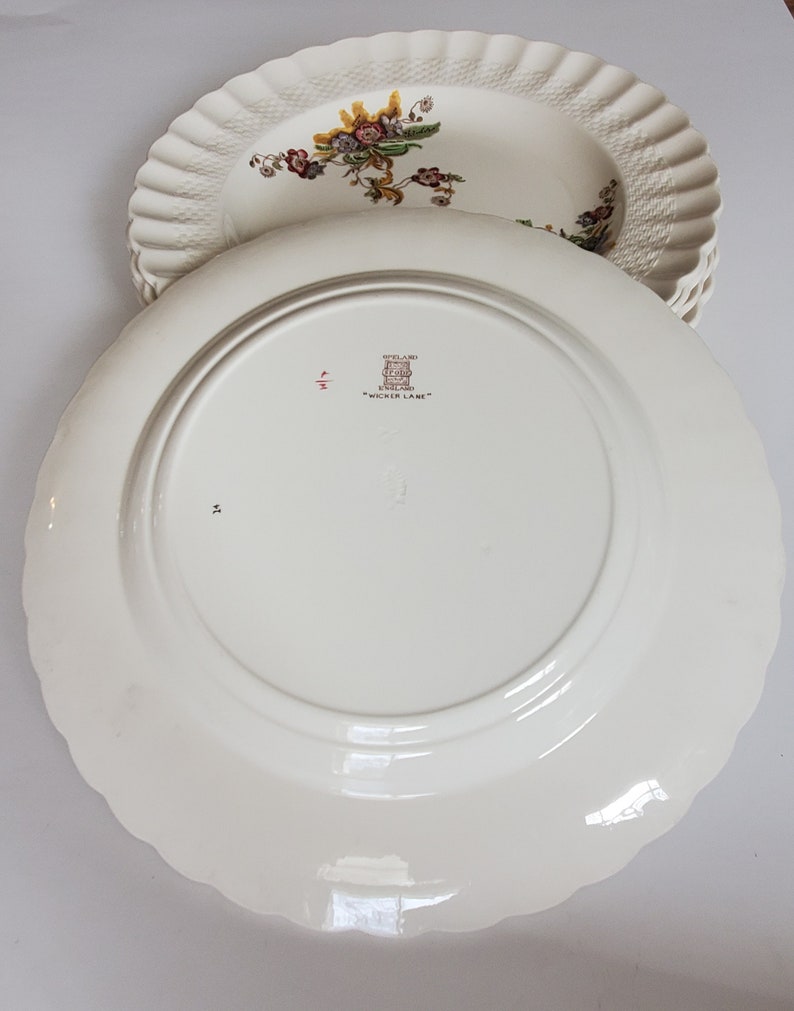 Copeland Spode England Wicker Lane Dinner Plates Circa - Etsy