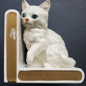 Vintage Lefton White Persian Cat Bookend Made in Japan - Etsy