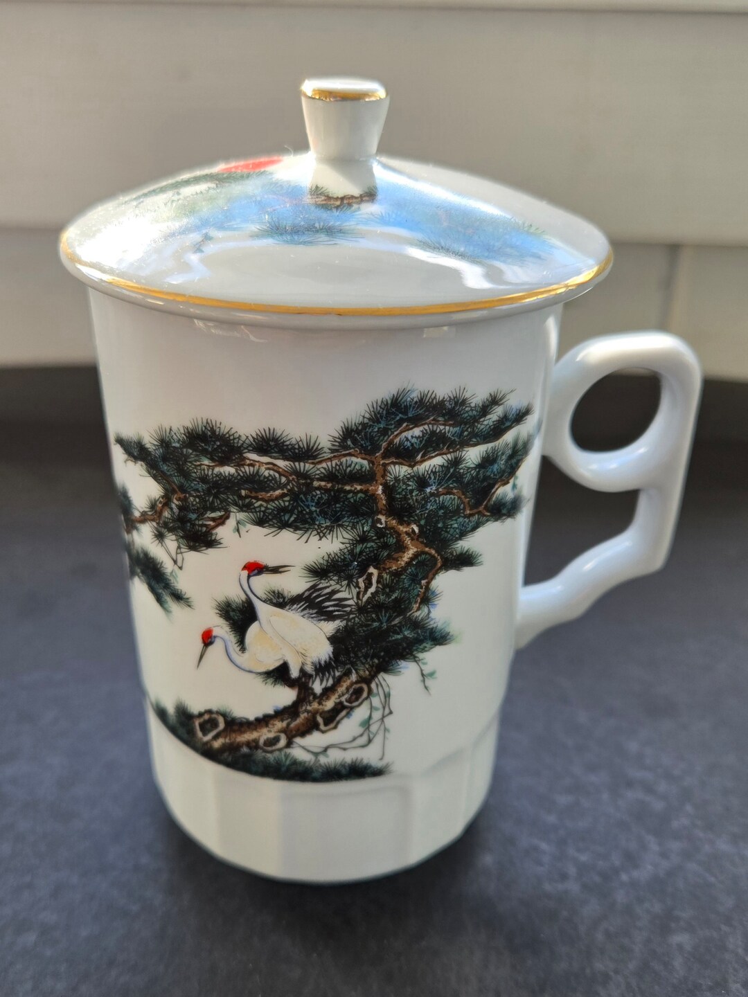 Vintage Porcelain Tea Cup With Lid - Etsy