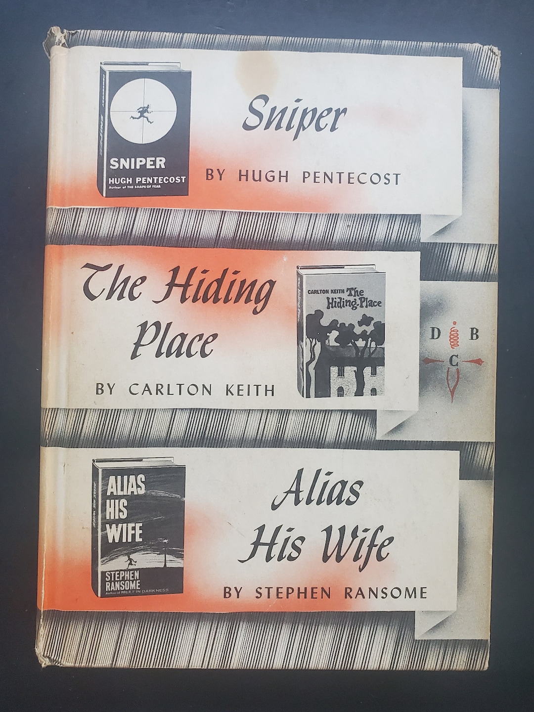 1965 the Detective Book Club - 3 Mysteries in 1 Volume - by Pentecost ...