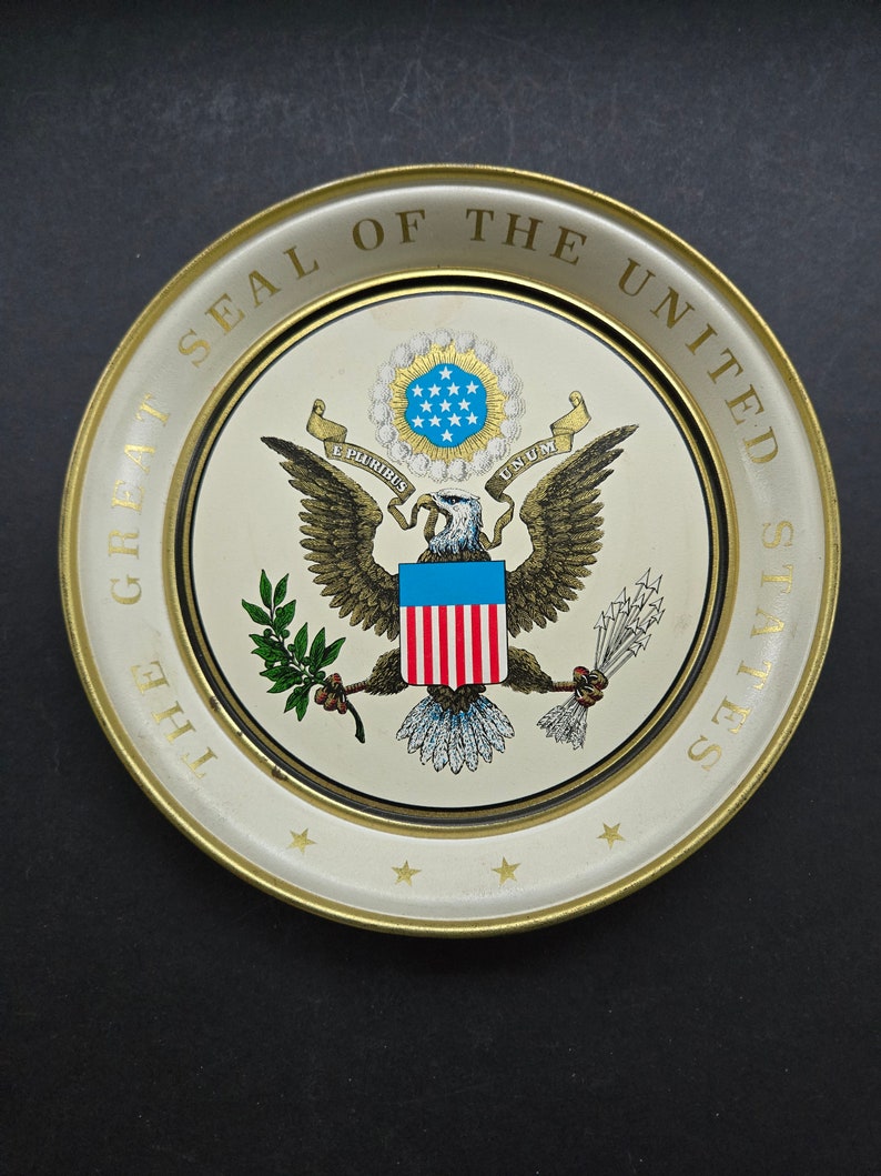 Vintage Tin Dish the Great Seal of the United States - Etsy