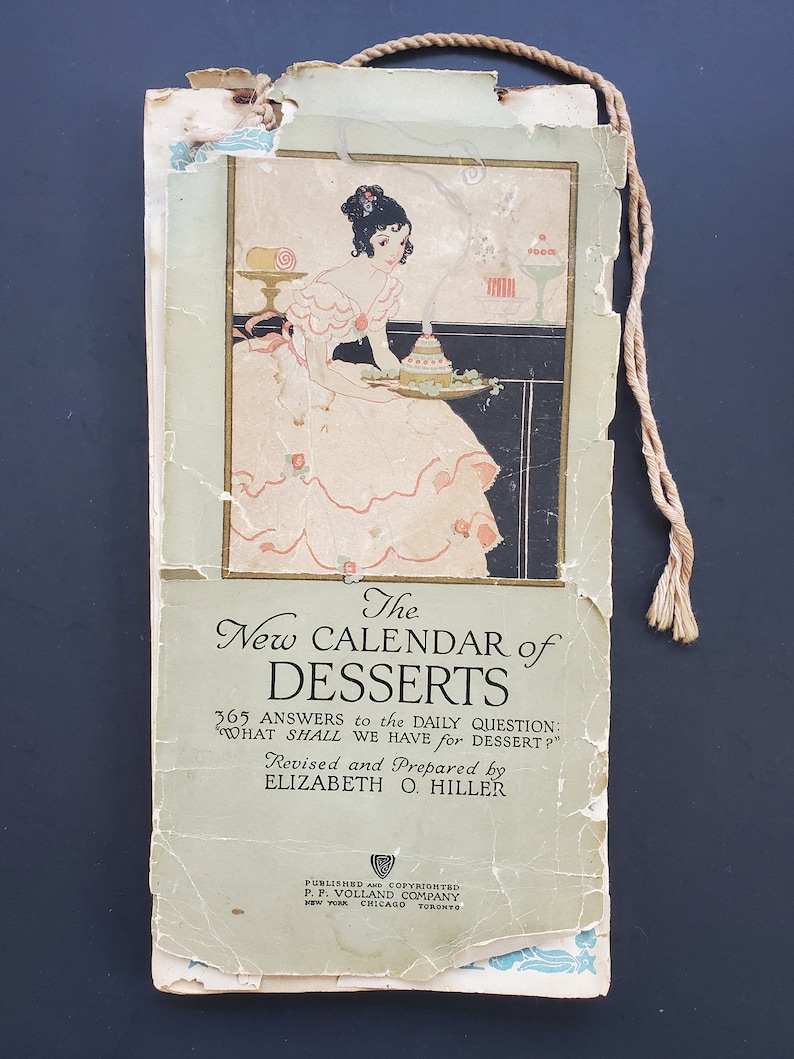 1920s Art Deco Calendar of Desserts Prepared and Revised by - Etsy