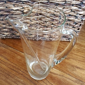 Vintage Glass Cocktail Pitcher With Glass Stirrer - Etsy